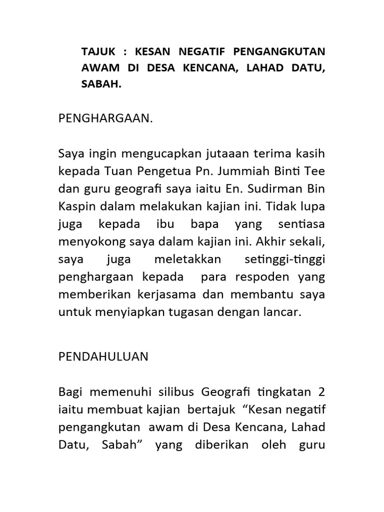 FORMAT KERJA KURSUS GEOGRAFI TINGKATAN 2 2 | PDF