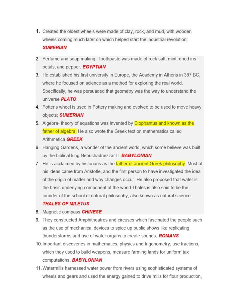 Ancient Civilzation Reviewer | PDF | Mesopotamia | Babylonia