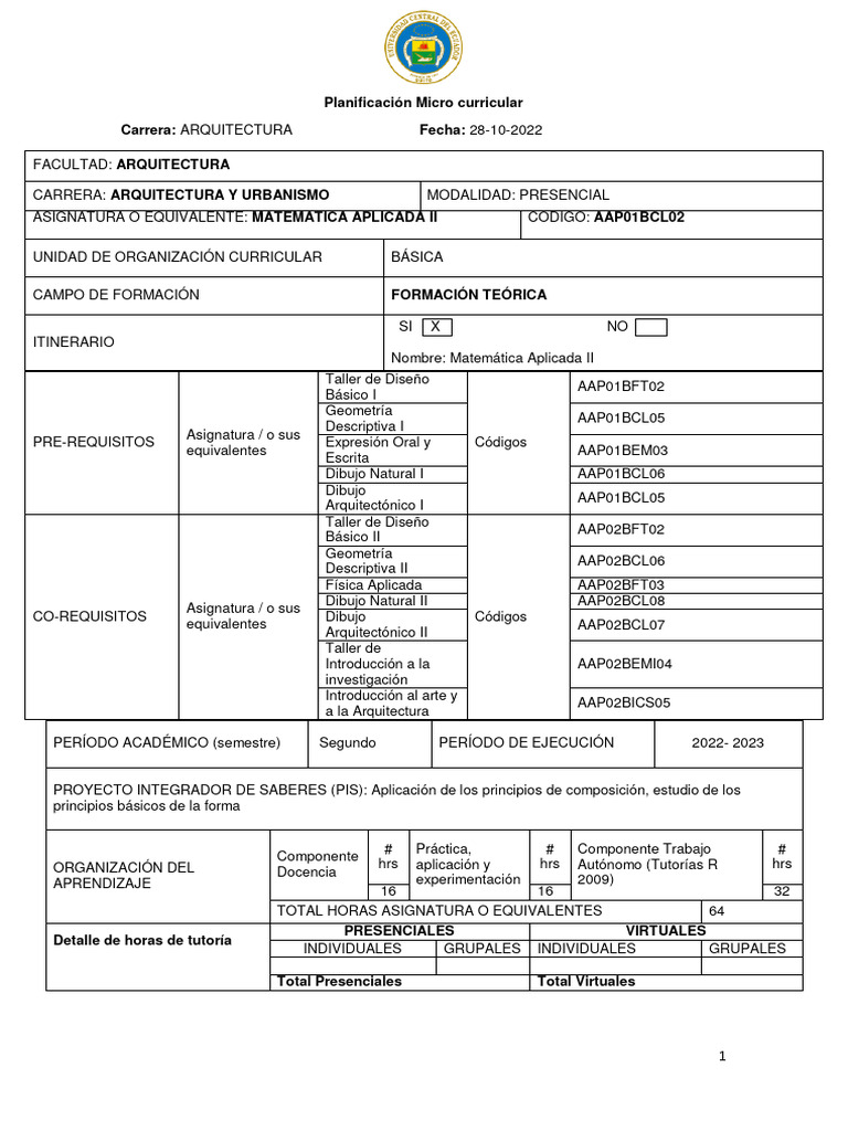SYLABUS MATEMÁTICA APLICADA II 2022-2023 (1) - Signed-Signed | PDF