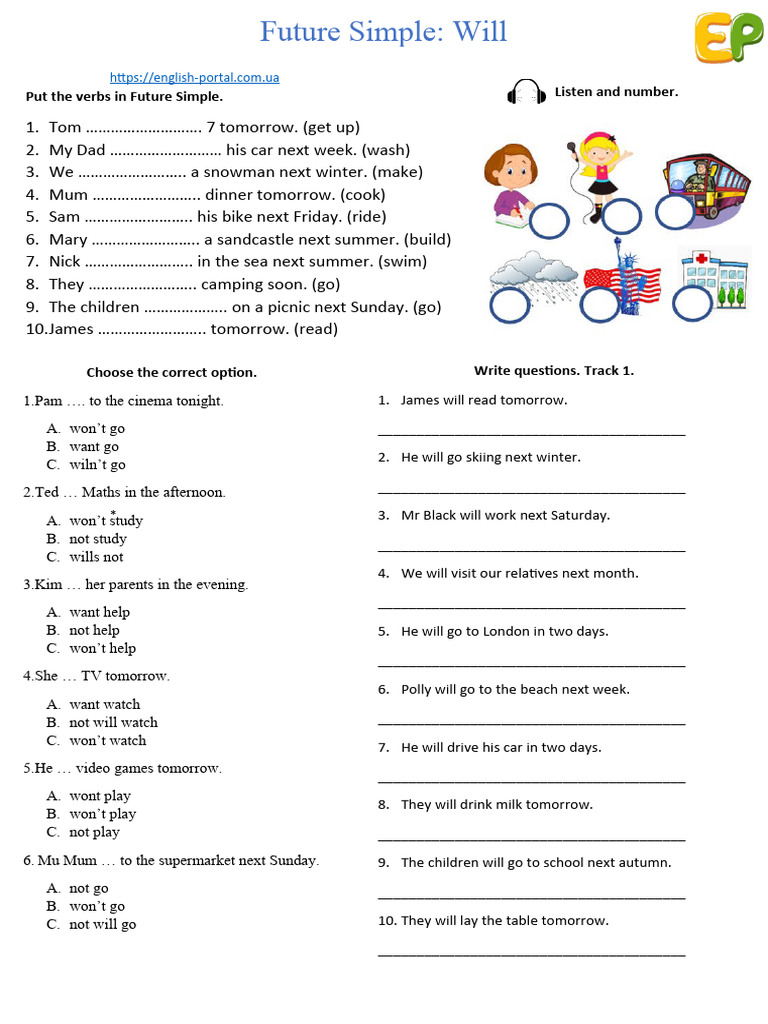 Future Simple Worksheet | PDF