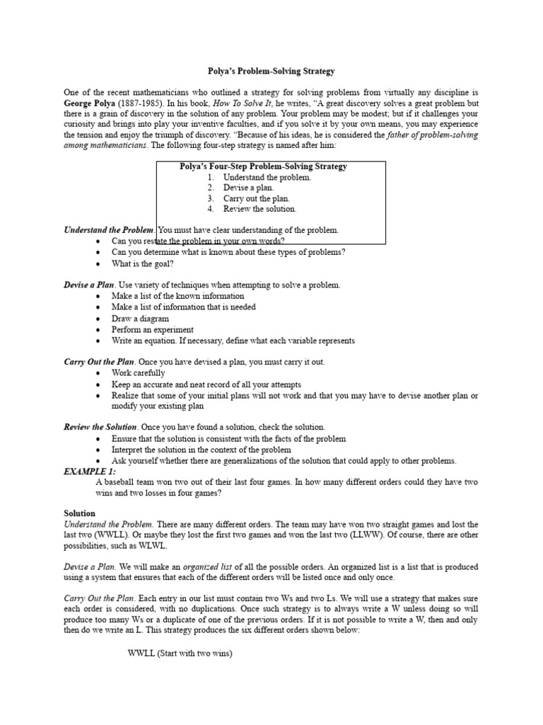 Part 1 Problem Solving Pdf