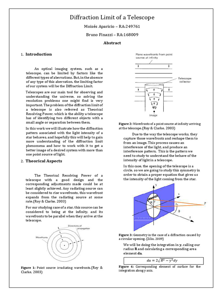 Diffraction Limit Pdf Angular Resolution Diffraction 0510