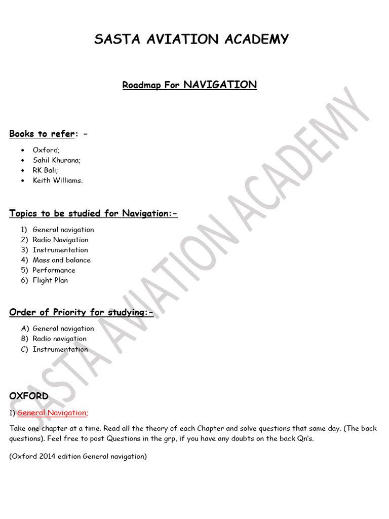 SAA - Navigation Road Map | PDF | Science & Mathematics