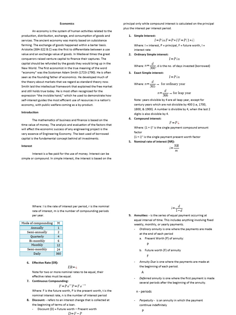 Engineering Economics Sample Problems | PDF