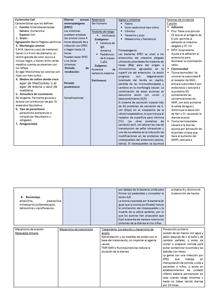 EPEC | PDF | Escherichia coli | Biología Celular