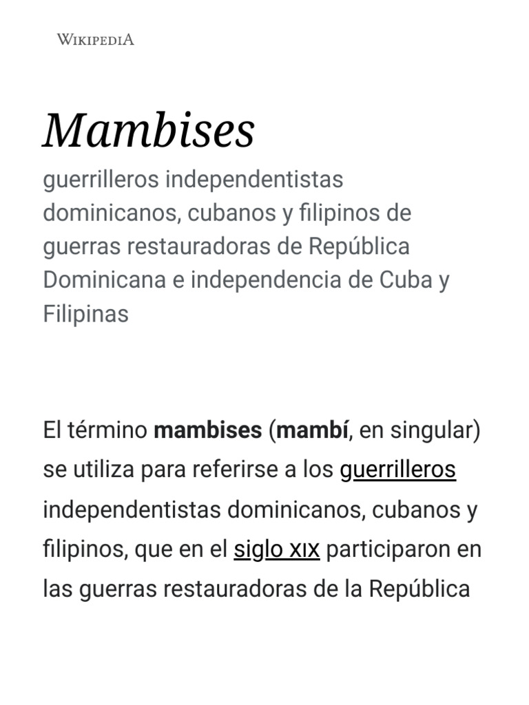 Mambises - Wikipedia, La Enciclopedia Libre | PDF | Virreinatos del ...