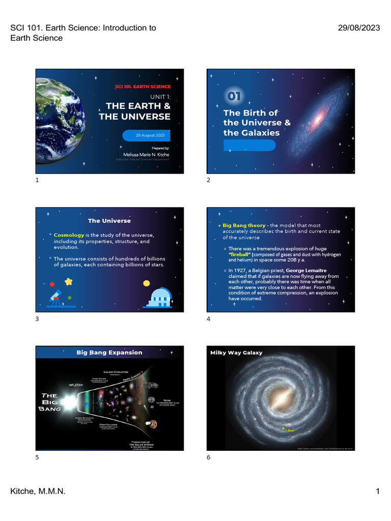 Slides SCI 101 Unit 1-The Earth and The Universe | PDF | Tide | Sun