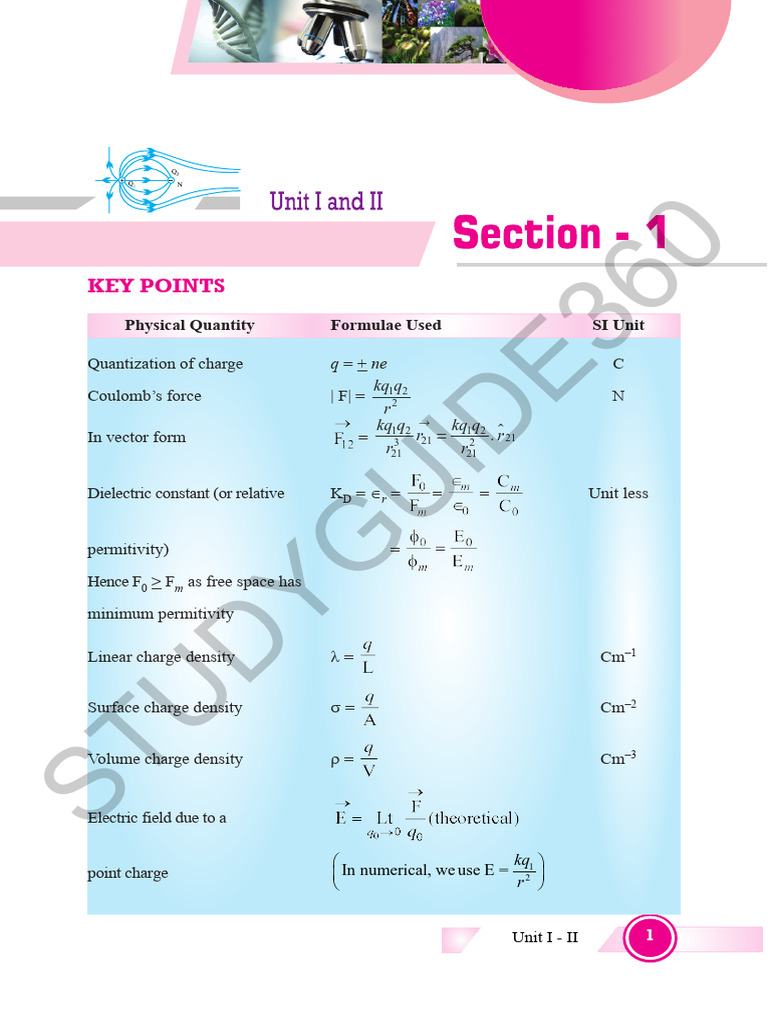Class 12 Physics Notes Chapter 1&2 Studyguide360 | PDF | Electrical ...