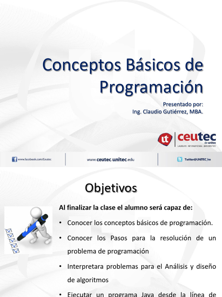Clase 1 - Conceptos Basicos de Programacion | Descargar gratis PDF | Java (lenguaje de ...