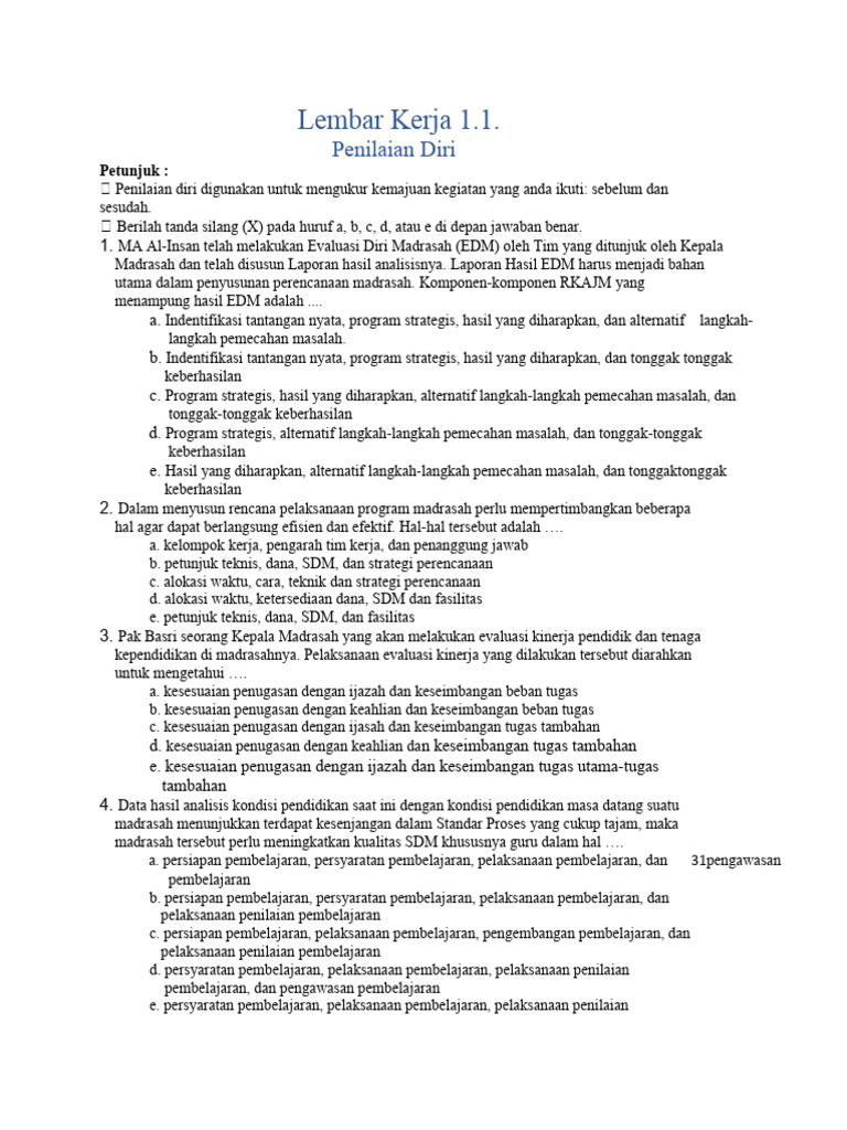 LK 2.1 Kompetensi Manajerial, (SDM) | PDF