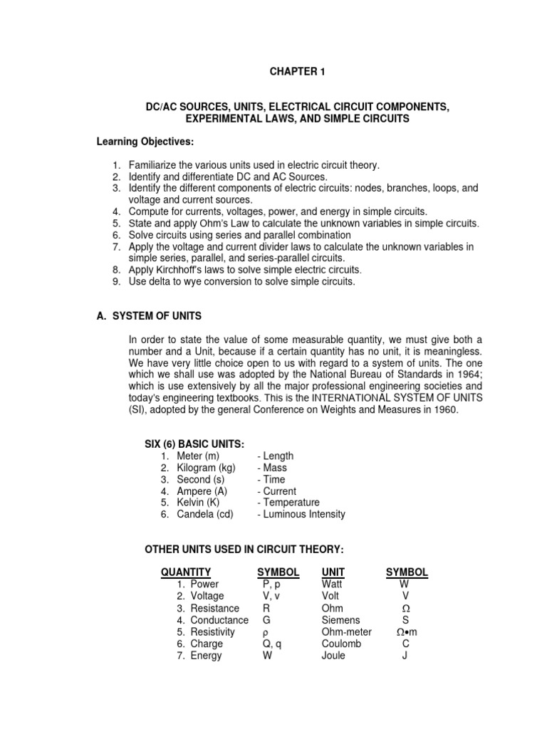 Module 1 | PDF | Electric Power | Electrical Network