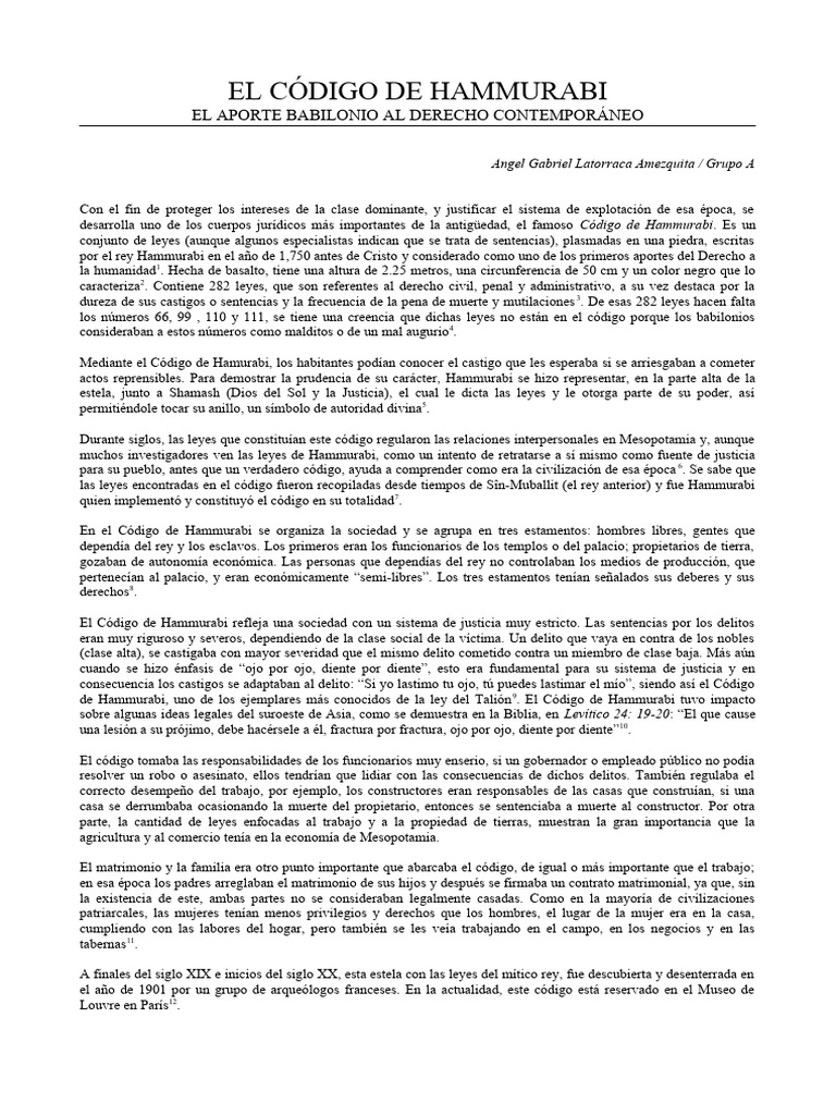 El Código de Hammurabi | PDF