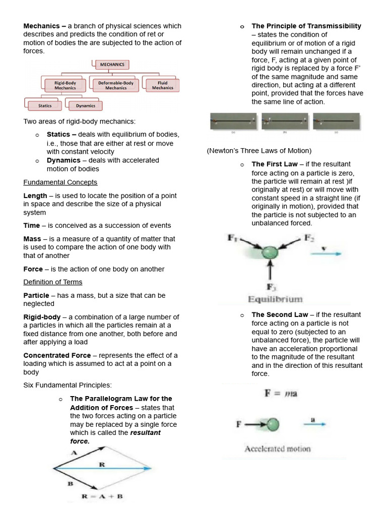 Statics of Rigid Bodies Intorduction | PDF | Force | Euclidean Vector