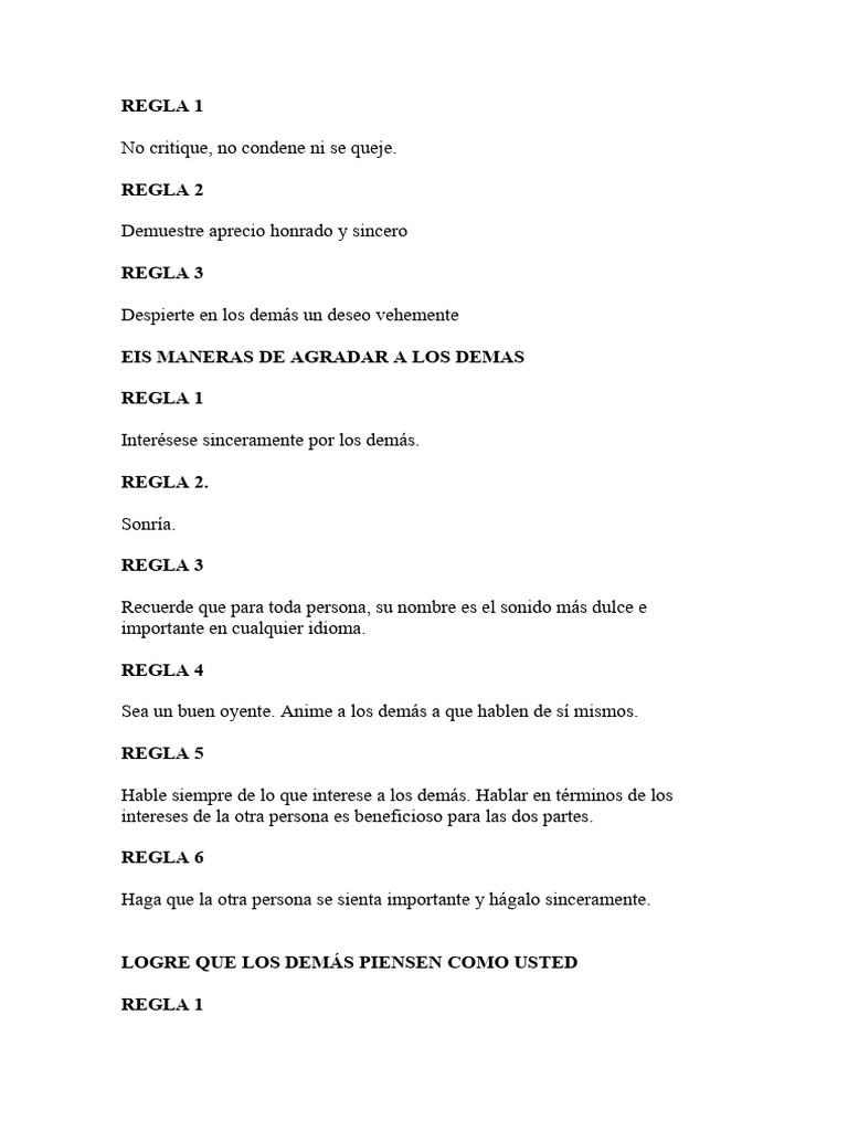 Esquema Del Libro Dale CarEnegie | PDF | Crecimiento personal y profesional | Relaciones ...