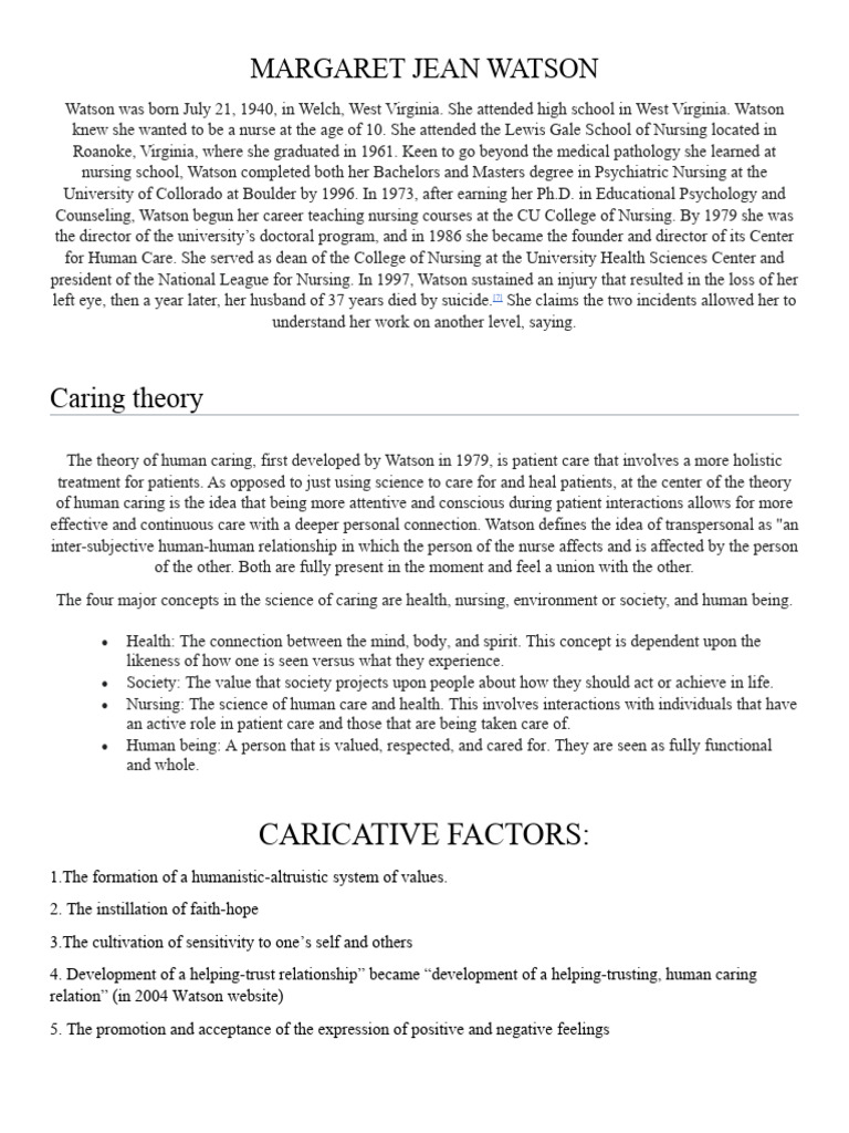 Margaret Jean Watson Written Report | PDF | Cognition | Psychological ...