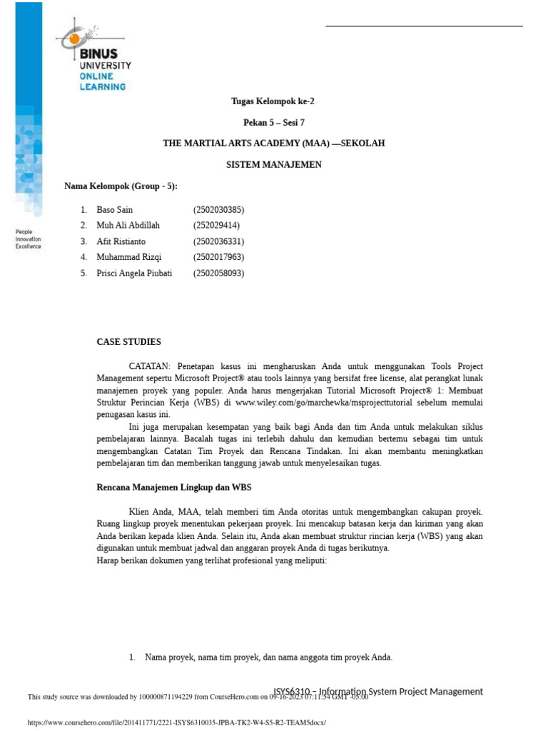 2221 Isys6310035 Jpba TK2 W4 S5 R2 Team5 | PDF