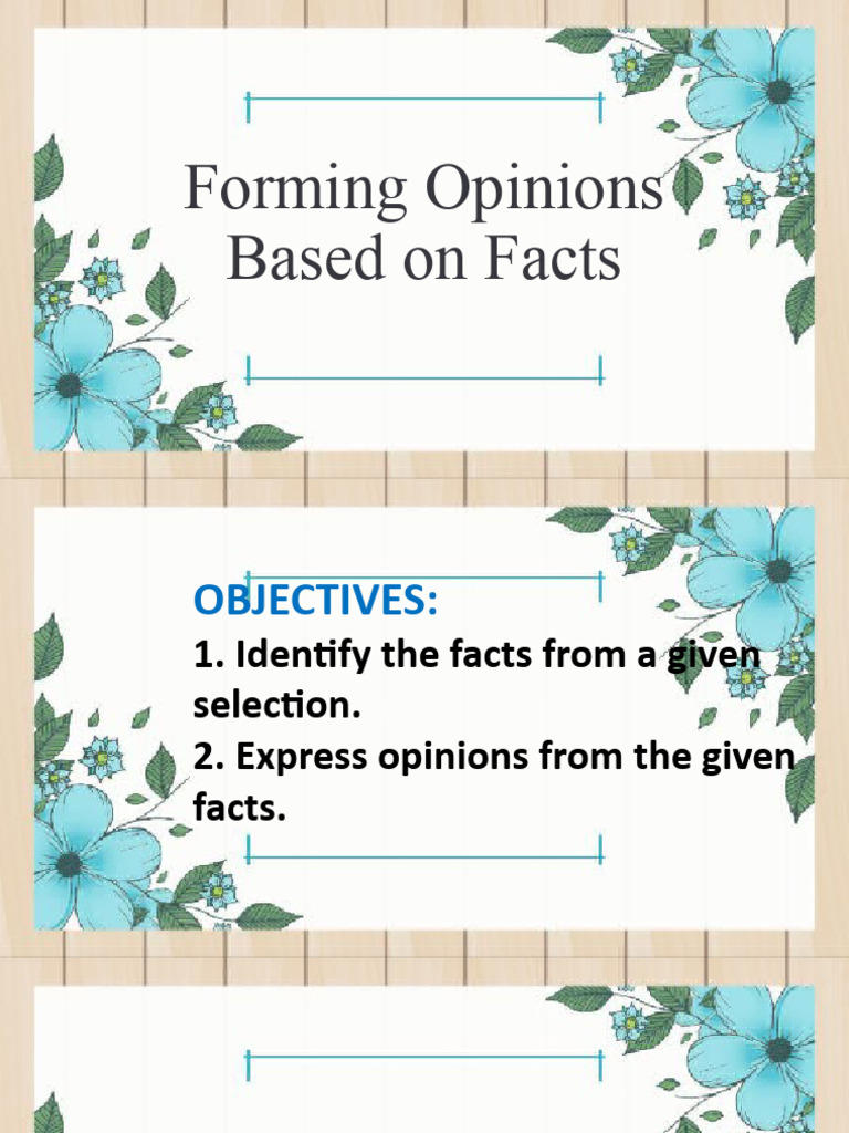 Forming Opinions from Facts | PDF | Cognition