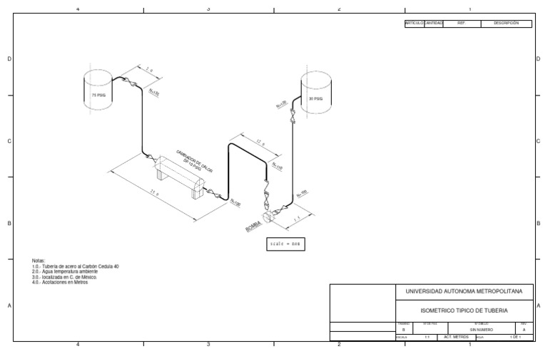 Isometrico Tuberia | PDF | Materiales de construcción | Ingeniería mecánica