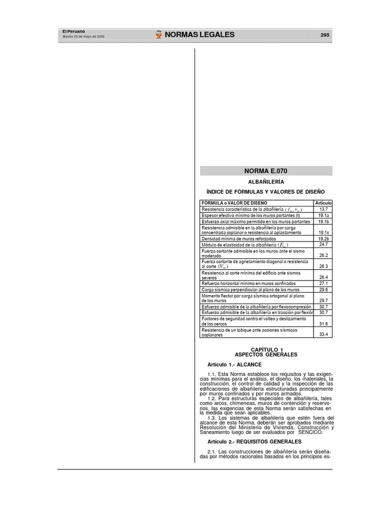 Norma e - 070 | PDF | Hormigón | Cemento