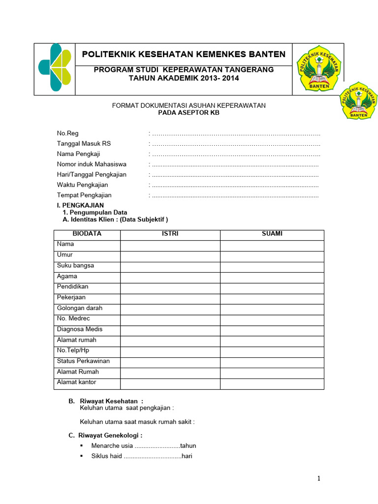 Format Pengkajian KB | PDF