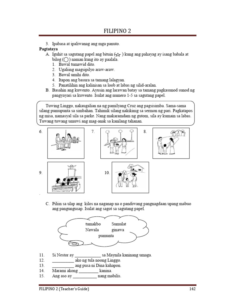 Page From Pagsunod-Sunod-Ng-Pangyayari-Gamit-Ang-Mga-Larawan-Worksheet ...