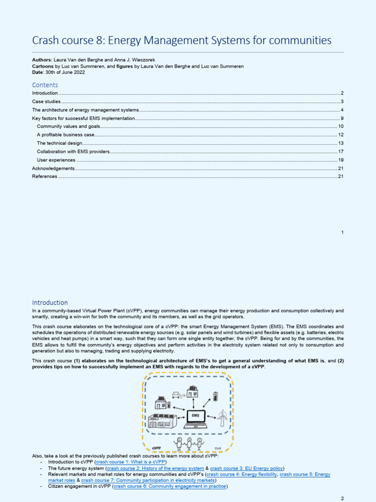Crash Course 8 Energy Management Systems For Communities | PDF ...