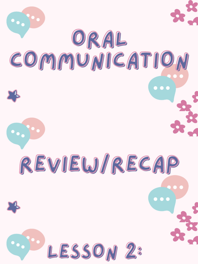 Lesson 2 - Oral Communication | PDF | Communication | Intimate ...
