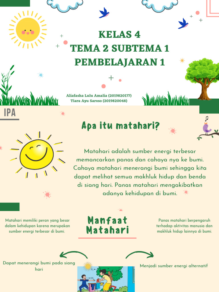 Bahan Ajar Kelas 4 Tema 2 Subtema 1 Pembelajaran 1 | PDF