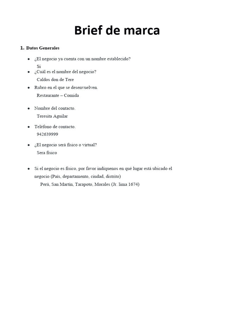 Plantilla de Brief | PDF