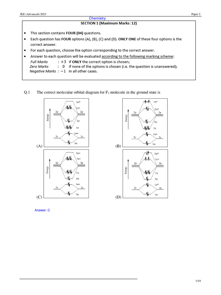 JEE Adv 2023 Paper 2 Chemistry | PDF | Colloid | Chemistry