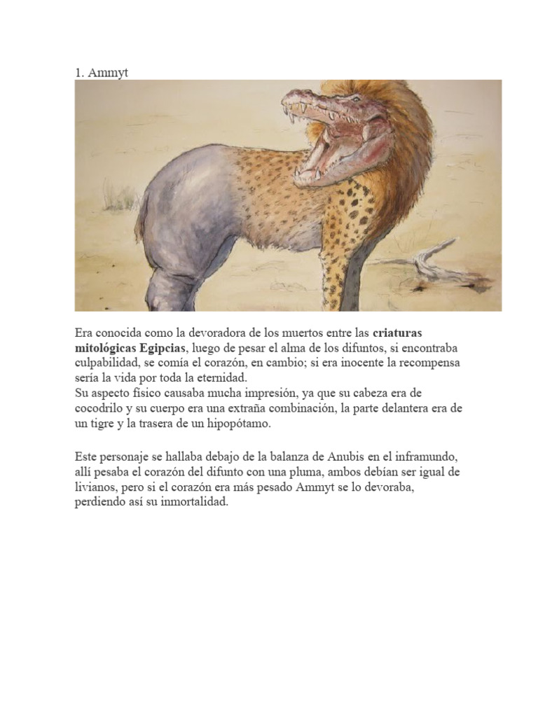 Criaturas Mitológicas Egipcias | PDF | Esfinge | León