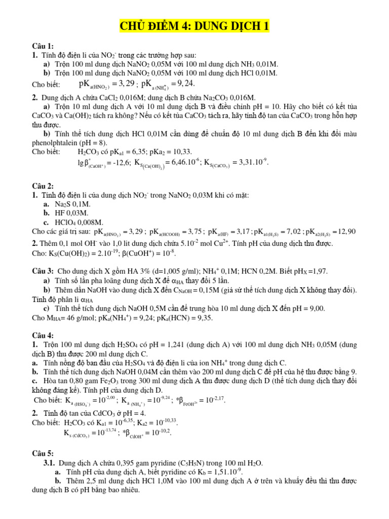 CHỦ ĐIỂM 4 DUNG DICH | PDF