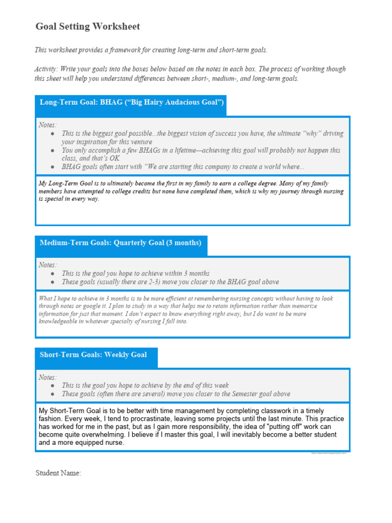 Goal Setting Framework Guide | PDF
