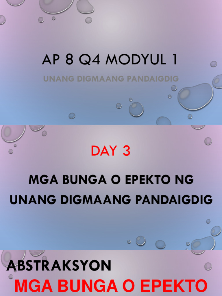 AP 8 Q4 Modyul 1 Day 3 | PDF