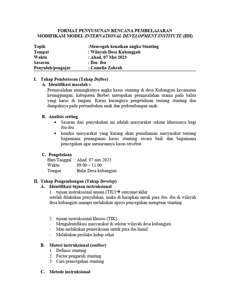 Format Sap Model Idi | PDF