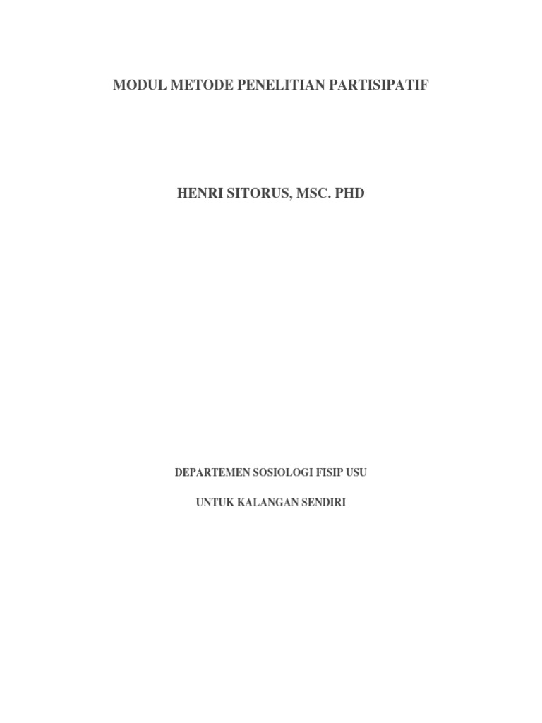 Modul Metode Penelitian Partisipatif | PDF | Sains & Matematika