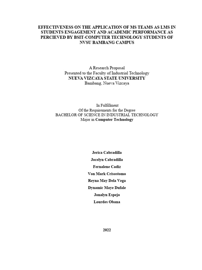 TS Engagement and Academic Performance As Percieved by Bsit | Download ...