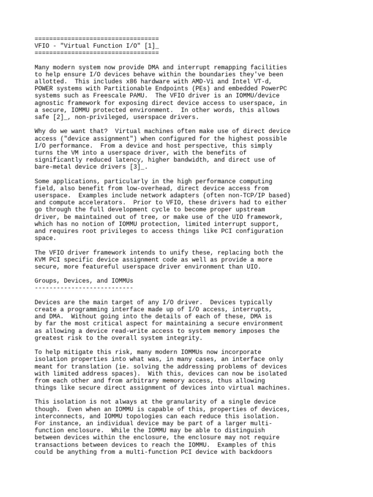 Vfio | PDF | Device Driver | Computer Engineering