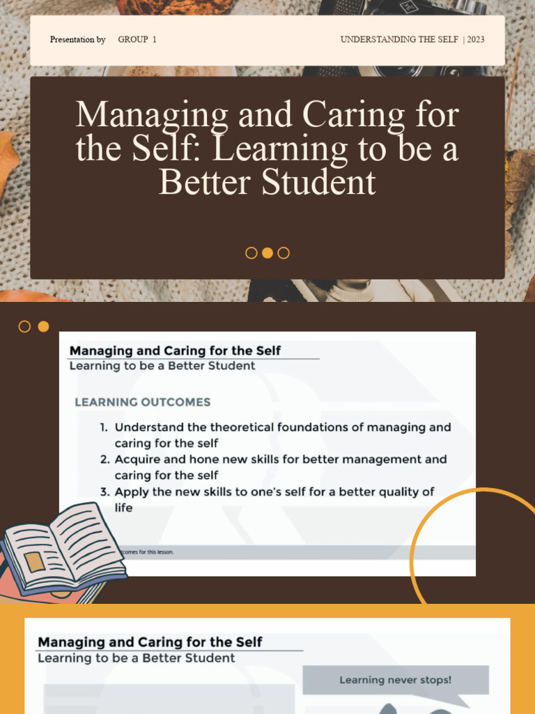 Managing and Caring For The Self Learning To Be A Better Student | PDF