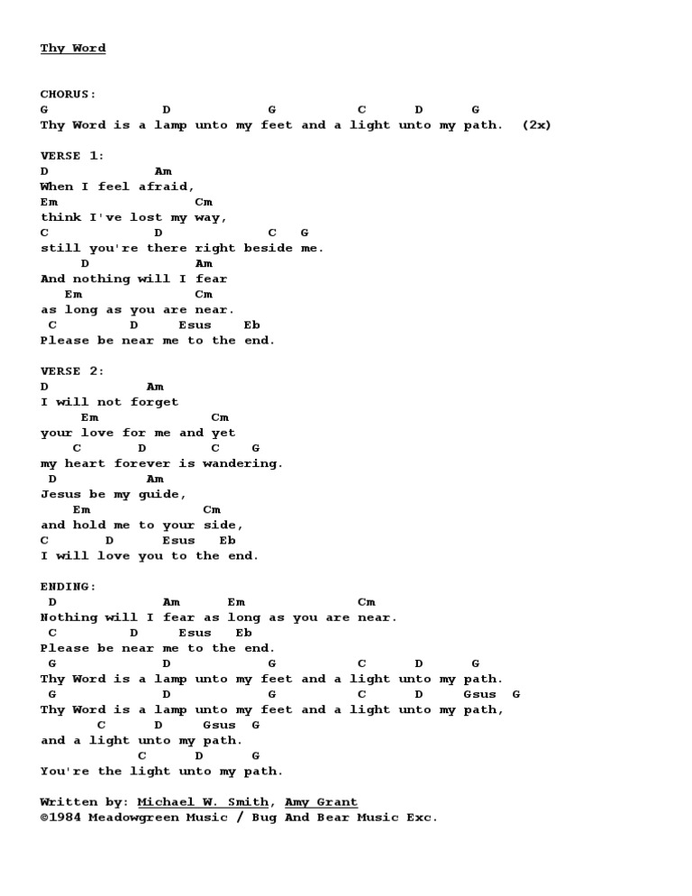 Thy Word Guitar Chords