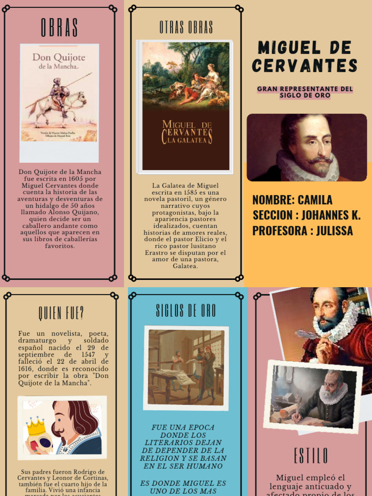 Triptico de Miguel Cervantes | PDF | Miguel De Cervantes | Don Quijote