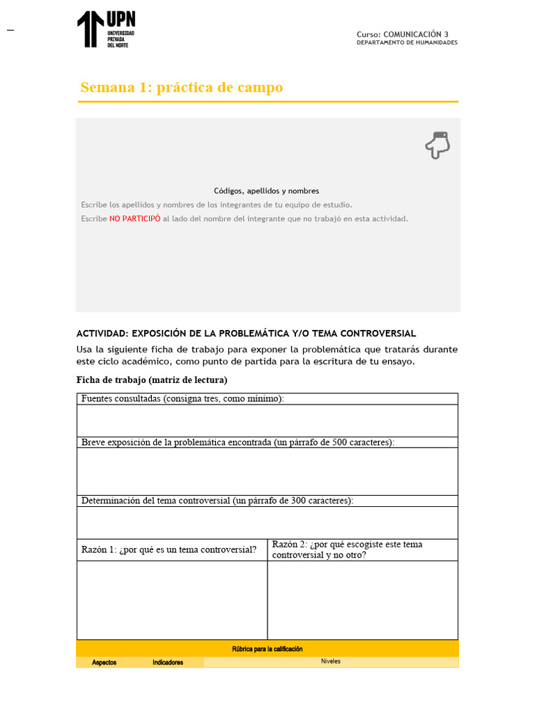 Práctica de Campo - Sem1 | PDF | Comunicación humana