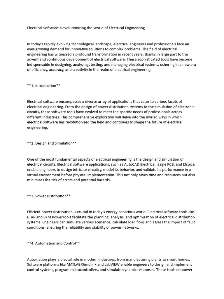 Revolutionizing The World Of Electrical Engineering Pdf Engineering