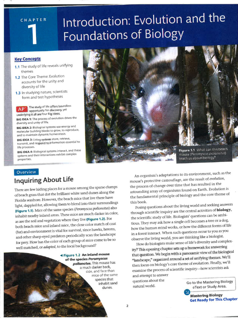 AP Bio Textbook - Chapter 1 | PDF