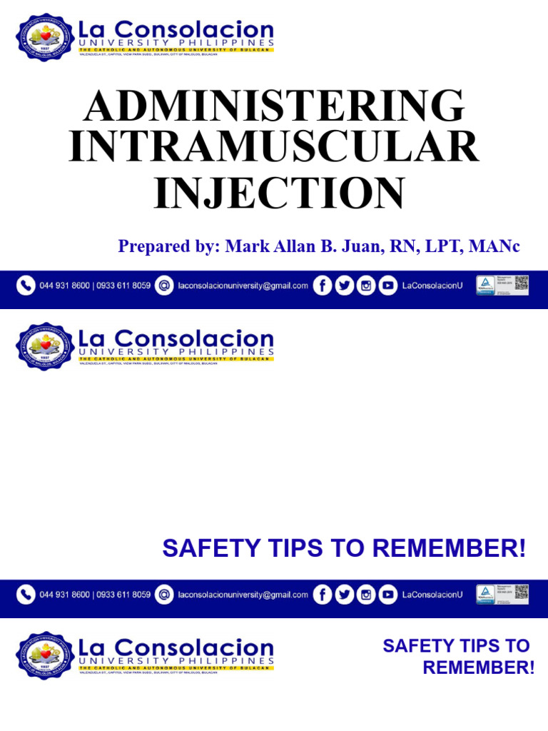 Intramuscular Injection Safety Tips | PDF | Injection (Medicine ...