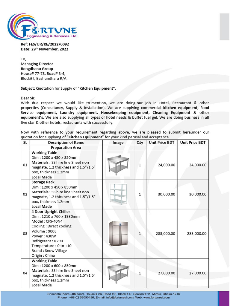 Quotation | PDF | Kitchen | Water Heating
