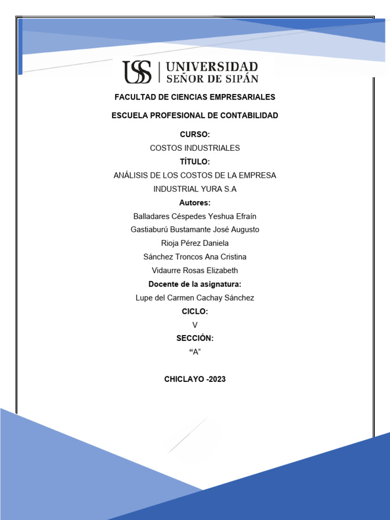 YURA | PDF | Costo | Business