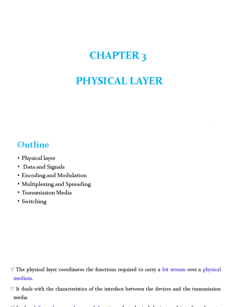 Chapter 3 - Physical Layer | PDF | Modulation | Transmission Medium Chapter 3 - Physical Layer | PDF | Modulation | Transmission Medium