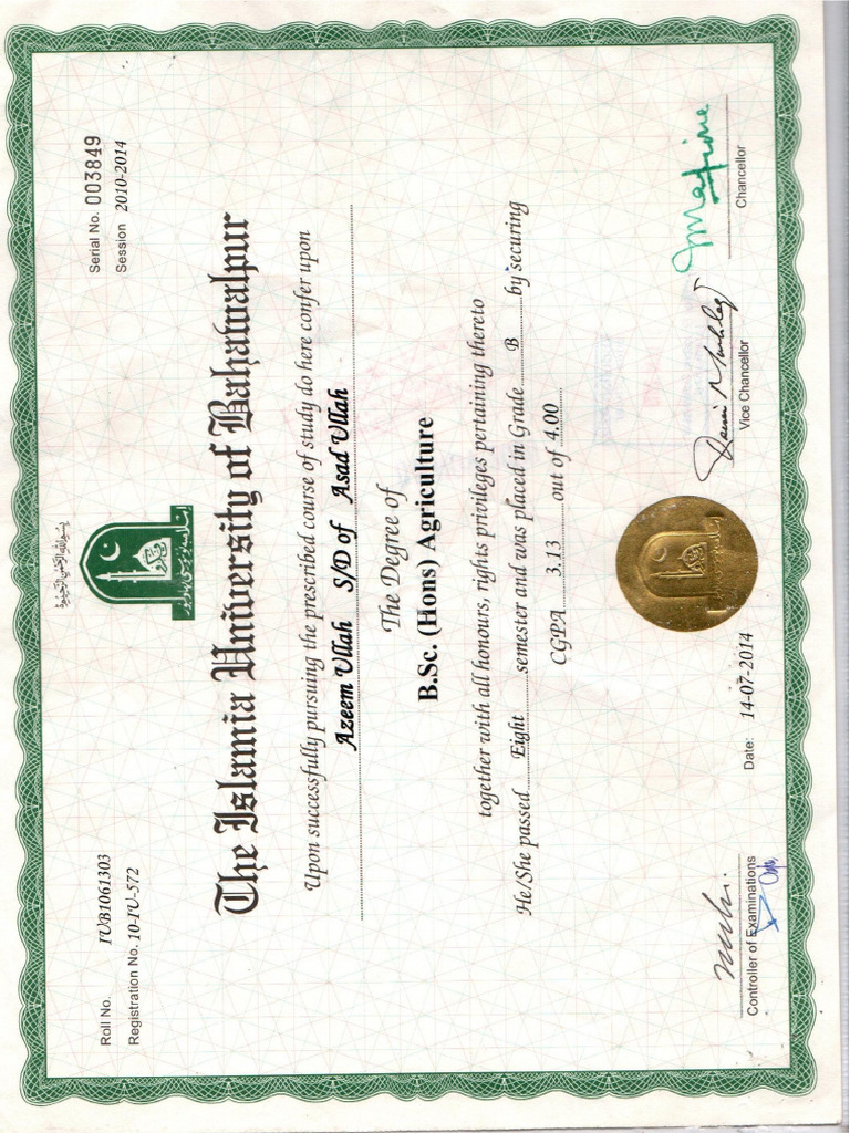 BSC Agriculture (Hons) Degree | PDF