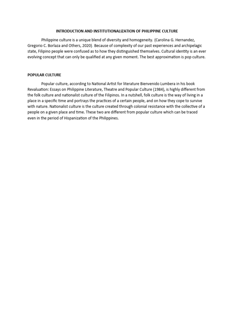 INTRODUCTION-AND-INSTITUTIONALIZATION-OF-PHILIPPINE-CULTURE | PDF